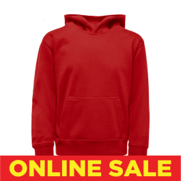 Plain Red Pull Over Hooded Sweatshirt