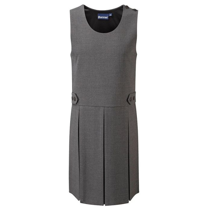 Plain Grey Junior Pinafore Dress